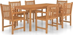 7dílná zahradní jídelní sada 180 x 90 cm masivní teakové dřevo 3059944