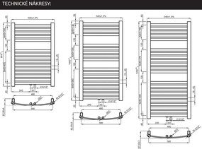 Invena, koupelnový žebříkový radiátor 540x1000 mm 446W, bílá, UG-01-100-A