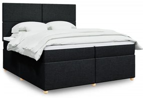 Box spring postel s matrací černá 200x200 cm textil 3293682