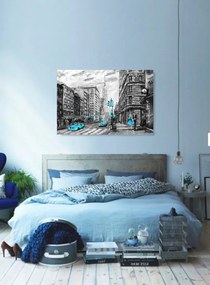 Obraz New York malovaný Blue Velikost (šířka x výška): 150x100 cm