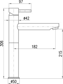 Slezák - RAV Umyvadlová vysoká baterie bez výpusti SEINA - SE930.xMGK, Metal grey kartáčovaná Připojovací hadičky - závit: 1/2"