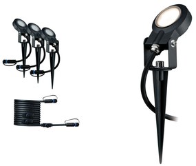 Paulmann 93689 Plug&Shine Sting, rozšiřovací set zahradních reflektorů 3x6W LED 3000K stmívatelné, IP67