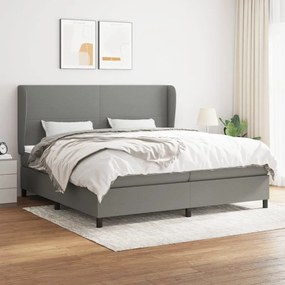 Box spring postel s matrací tmavě šedá 200x200 cm textil,  3127830