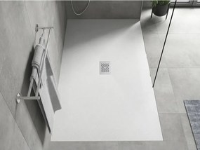 Mexen Hugo, obdélníková sprchová vanička SMC 200 x 100 cm, bílá, ocelová krytka, 42101020-X