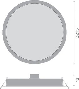 LED podhledové svítidlo LEDVANCE Downlight 215mm 24W 4000K neutrální bílá IP44