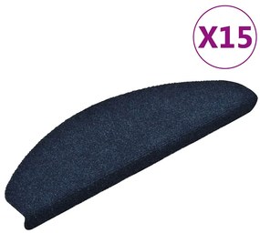 Schodové rohože samolepicí 15 ks 65 x 21 x 4 cm tmavě modré půlkulaté velké 322357