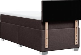 Box spring postel s matrací tmavě hnědá 90x190 cm textil 3285746