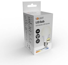 Solight LED žárovka, klasický tvar, 12W, E27, 4000K, 270°, 1320lm