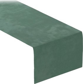 Stolní běhoun barva zelená látka lesklé, sametová