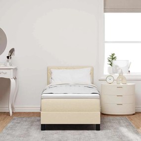 Postel s boxspringem s čelo Krémová 80 x 200 cm textil 3338725