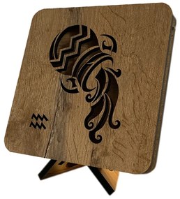 Li-Go Znamení "Vodnář" lampa 19x19cm provedení povrchu: dub světlý