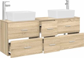 Sada koupelnových skříněk 3 ks Dub sonoma 53 x 34,5 x 63 cm 3405861
