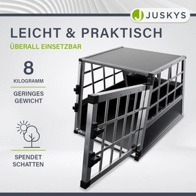 Juskys Hliníkový přepravní box pro psa do auta Velikost: L-X