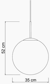 Sikrea 8583 Eva, moderní závěsné svítidlo z ručně foukaného petrolejového/bílého skla, 1xE27, Ø35cm