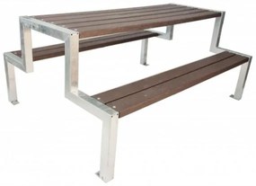 Zahradní set ALBA - stůl + 2x lavička bez opěradla, latě z plastu