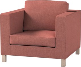 Potah na křesko IKEA Karlanda, krátký barva hnědá látka pletený vzor