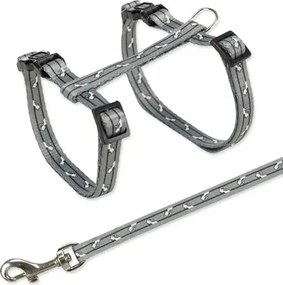 TRIXIE Postroj s vodítkem pro kočky černá 27-45 cm/10 mm / Nylon / Obv