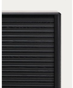 Černá skříňka v dekoru dubu 104,5x144x40 cm Lenon – Kave Home