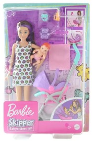 Barbie Barbie Chůva herní set Kočárek GXT34