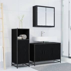 Sada koupelnového nábytku 3 ks Černý dub 90 x 33 x 60 cm 3402401