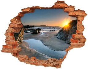 Wallmuralia Nálepka fototapeta 3D výhled Skály na pláží 90x70 cm