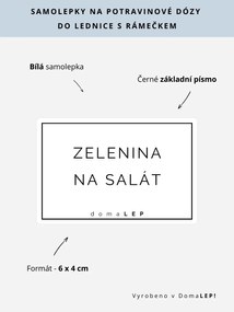 ZELENINA NA SALÁT - Samolepka s rámečkem na dózy do lednice, 6 x 4 cm