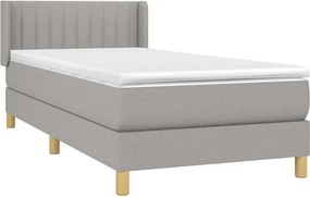 Box spring postel s matrací světle šedá 90x190 cm textil 3130393