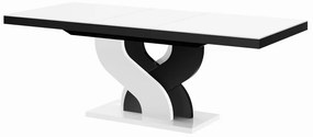Jídelní stůl BELLA (bílá lesk/černá lesk/bílá lesk)