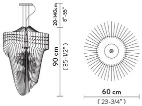 Slamp Závěsné svítidlo ARIA M, ø60cm Barva: Zlatá