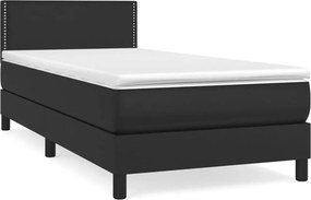 Box spring postel s matrací černá 90x200 cm umělá kůže 3141041