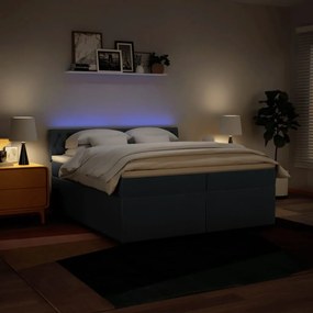 Box spring postel s matrací modrá 200x200 cm textil 3288308
