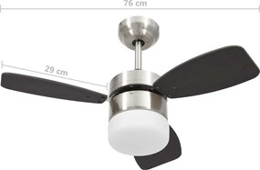 vidaXL Stropní ventilátor světlo a dálkový ovladač 76 cm světle hnědý [51493] Barva: světle hnědá