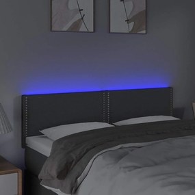 Čelo postele s LED tmavě šedé 144x5x78/88 cm textil 3121471