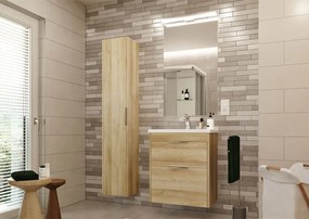 Mereo Mereo, Vigo, koupelnová skříňka vysoká 170 cm, levé nebo pravé otevírání, bílá, dub, CN330
