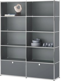 Tchibo - Regál CN3 se 2 výklopnými dvířky - barva: šedá