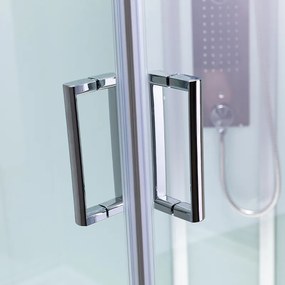 BPS-koupelny Hydromasážní box HYD-AL100 levý, 100x80 cm, kartáčovaný chrom/transparent