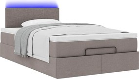 Osmanská postel s matrací &amp; LED taupe 120x190cm látka 3312212
