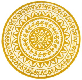 Kulatý koberec LUNA 503786/89955 hořčicový žlutý Rozměr: průměr 160 cm