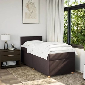 Box spring postel s matrací tmavě hnědá 100 x 200 cm textil 3288887