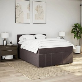 Box spring postel s matrací tmavě hnědá 140x200 cm textil 3289394