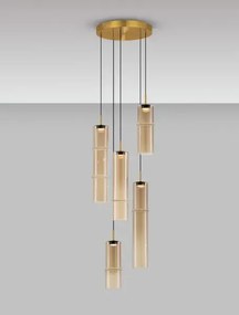 Designový lustr Sano 5 Zlatá