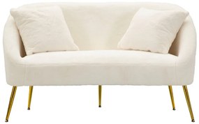 Designová pohovka Caerwyn 137 cm bílá / zlatá