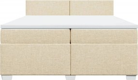 Box spring postel s matrací krémová 200x200 cm textil 3288293