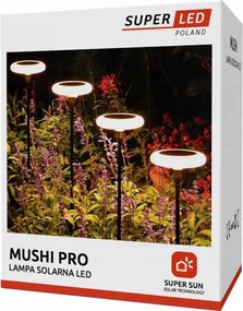 4x Solární lampa Led zahradní zapichovací lampa 76 cm Lampičky Houby 3000K