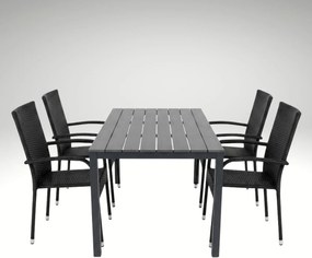 Vikio Zahradní ratanový set 150x90 pro 4 osoby DT255-S šedý