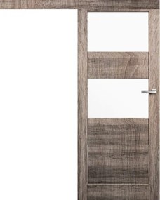 posuvné interiérové dveře na stěnu vasco doors TEO model 4 Průchozí rozměr: 70 x 197 cm, Orientace dveří: Levé dveře, Dekor: Dub šedý