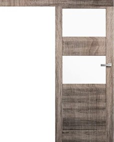 posuvné interiérové dveře na stěnu vasco doors TEO model 4 Průchozí rozměr: 70 x 197 cm, Orientace dveří: Levé dveře, Dekor: Dub Santa