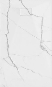 Mexen Hugo, obdélníková sprchová vanička, SMC, 140x80cm, imitace kamene – bílá, 42158014
