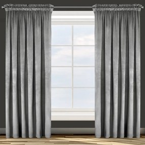 Design 91 Záclona připravená na pásku 140x270 Rosa ocelový velur D91