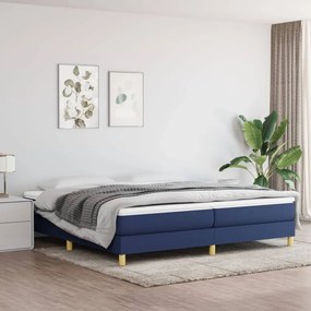 Box spring postel s matrací modrá 200x200 cm textil 3144205